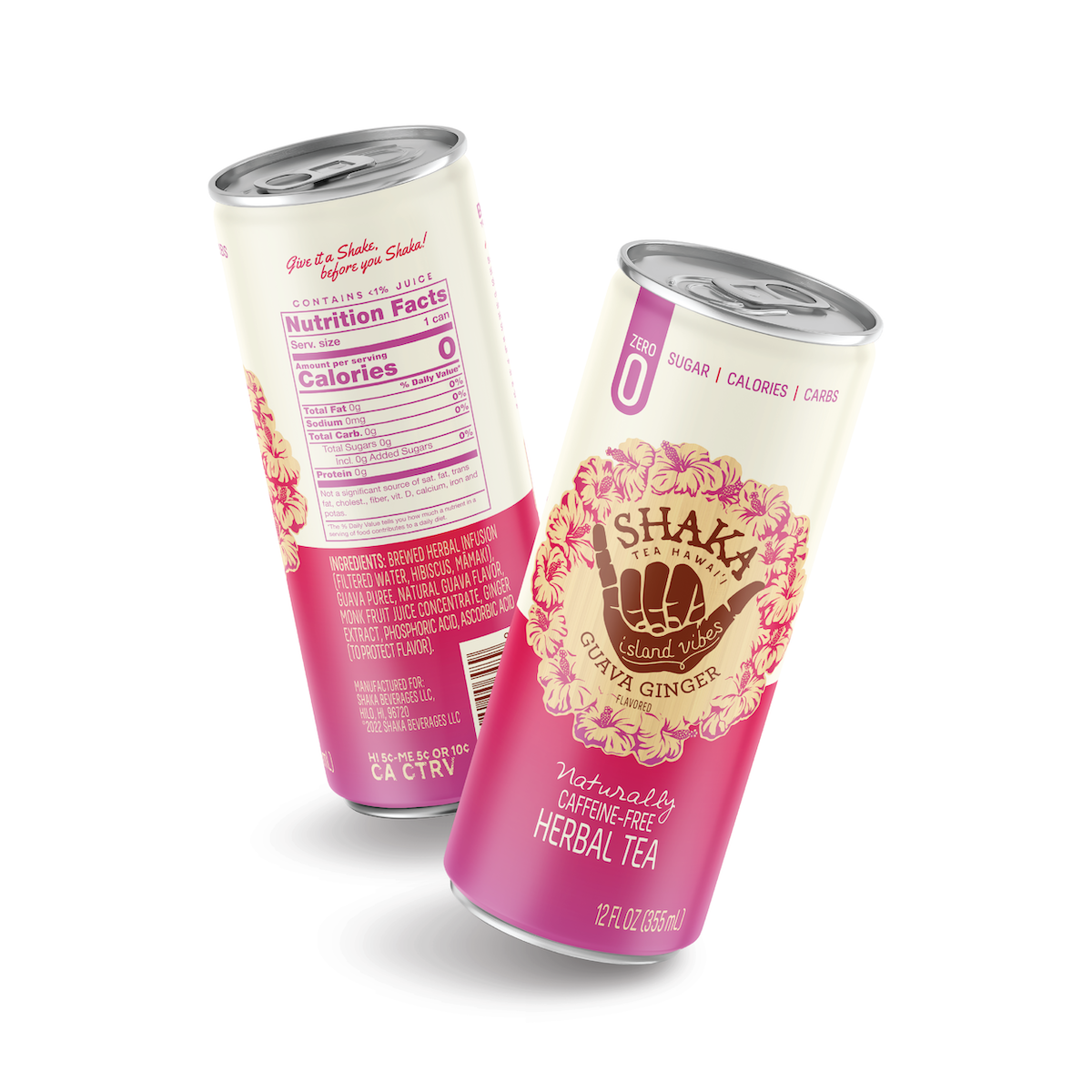 Guava Ginger 12oz Can Herbal Tea 12-Pack – Shaka Tea