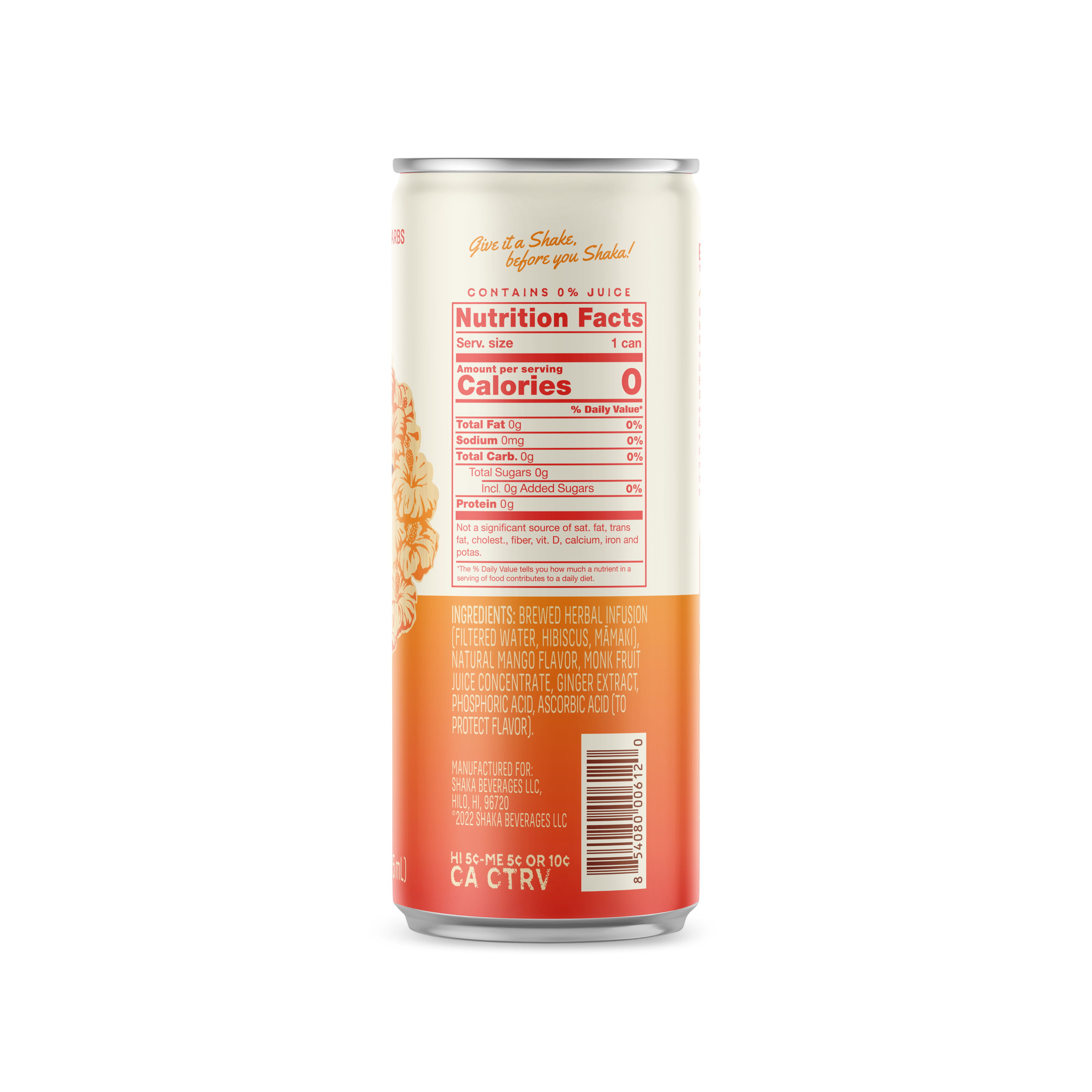 Mango Hibiscus 12oz Can Herbal Tea 12-Pack – Shaka Tea