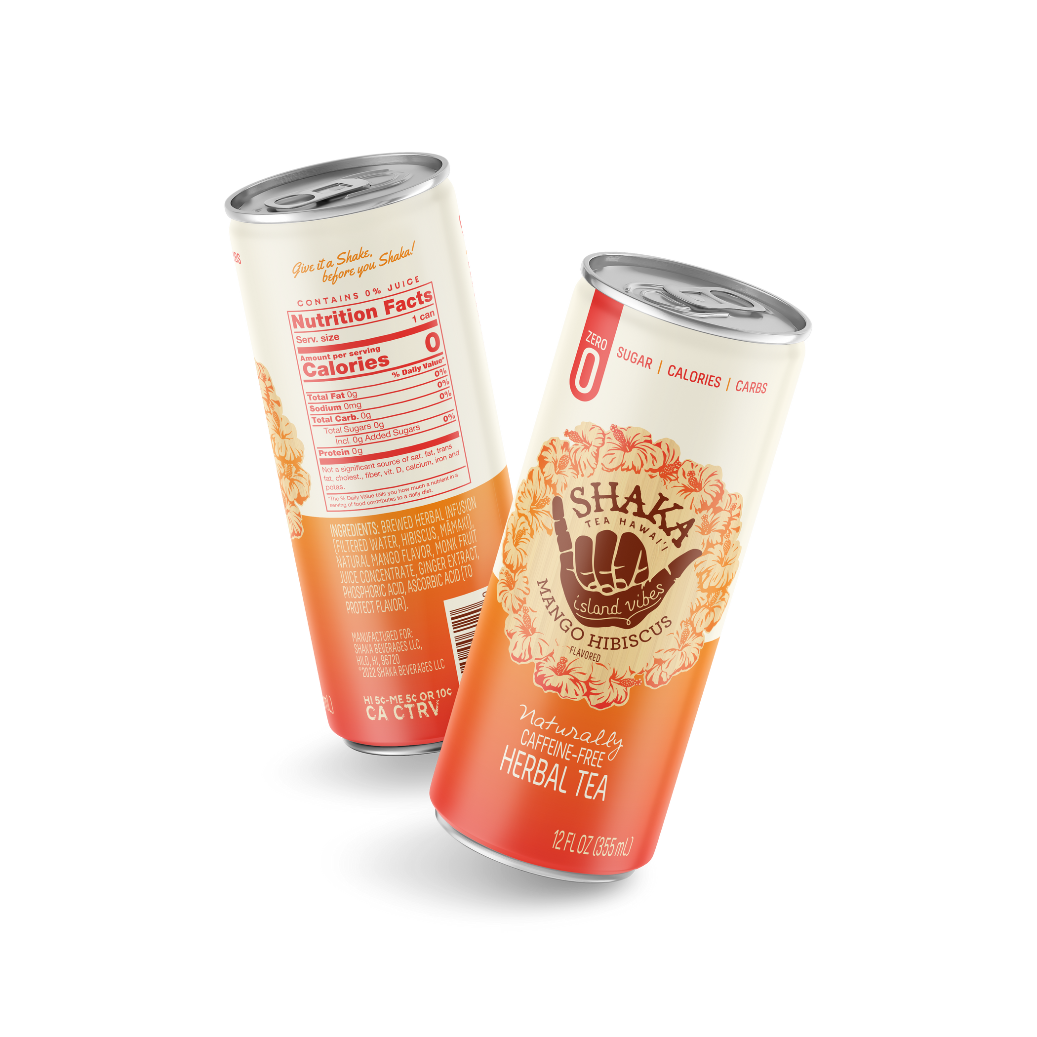 Mango Hibiscus 12oz Can Herbal Tea 12-Pack – Shaka Tea